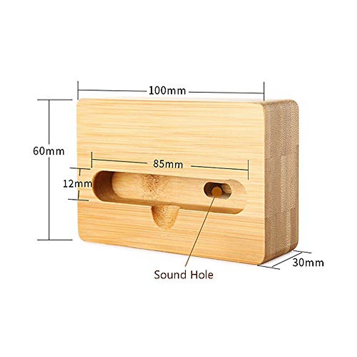 UnnFiko Wooden Sound Amplifier Stand Holder for iPhone, Natural Loudspeaker Mini Megaphone Cell Phone Stand (Square)