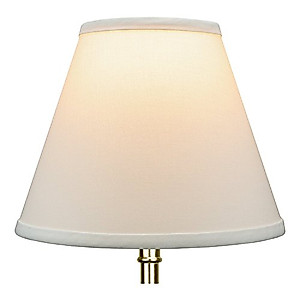 FenchelShades.com Lampshade 5" Top Diameter x 10" Bottom Diameter x 8" Slant Height with Clip-On Attachment for Standard Edison-Style Lightbulb (Linen Ivory)