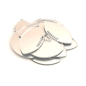 Super Cool Creations Rugby Ball Shaped Crafting Sets, Bright Blue, Pack of 10 x 3cm