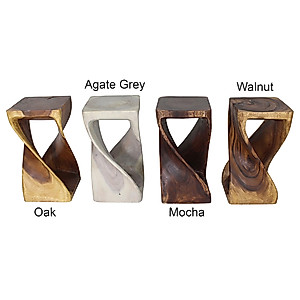 Haussmann® Original Wood Twist Stool 12 X 12 X 23 in High Mocha Oil