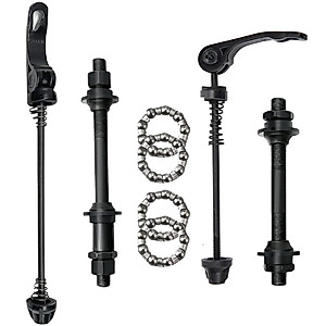 MOONDKIST Bike Quick Releases Set, 1 Pair MTB Quick Release Bicycle Hub Road Mountain Bike Front & Rear Axle Hollow Shaft Set with 25mm Wheel Hub Steel Ball for Road Bike, Mountain Bike