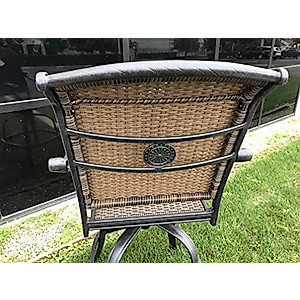 PatioLand Santa Clara Outdoor Patio Swivel Barstools 30" H Dark Bronze Cast Aluminum Set of 4