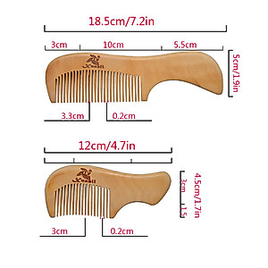 Xuanli® 8 Pcs The Family Of Hair Comb set - Wood with Anti-Static & No Snag Handmade Brush for Beard, Head Hair, Mustache With Gift Box (S021)