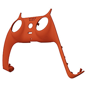 eXtremeRate Orange Decorative Trim Shell Compatible with p s 5 Controller, Soft Touch DIY Replacement Clip Shell, Custom Plates Cover Compatible with p s 5 Controller with Accent Rings