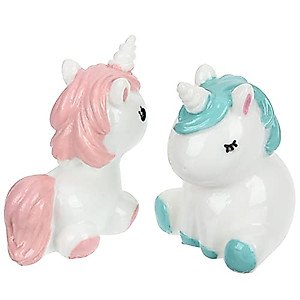 NUOBESTY Mini Unicorns Figure Animals Models Landscape Accessories Birthday Cake Unicorns Decoration Bonsai Resin Craft Stocking Stuffer Gift for Kids Girls