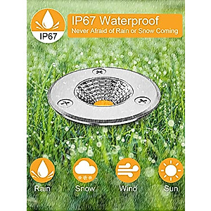 ZUCKEO Low Voltage Landscape Lights 3W LED Well Lights, 12V-24V Landscape Lighting Outdoor In-Ground Lights IP67 Waterproof Paver Light for Driveway Deck Step Garden Warm White (2 Pack)