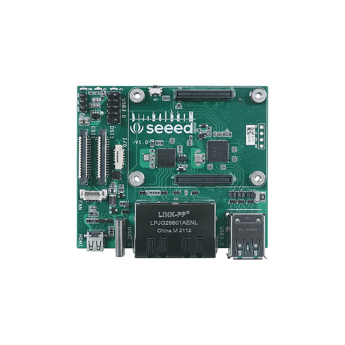 Seeed Studio Dual Gigabit Ethernet NICs Carrier Board for Raspberry Pi Compute Module 4.