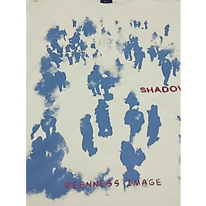 Vamtac Graphic Tees Men Vintage Oversized Y2K Graffiti Print Summer Short Sleeve Streetwear T Shirts for Women Apricot