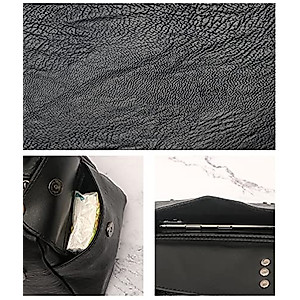 Fashion Satchel Handbags for Women Top Handle Crossbody Bag Casual Leather Shoulder Bag Work Ladies Tote Purse (Black)