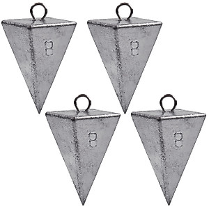Pyramid Sinker Fishing Weights Surf Fishing Sinkers Saltwater Fishing Weights Fishing Gear Tackle 1oz-8oz (4pcs 8oz)