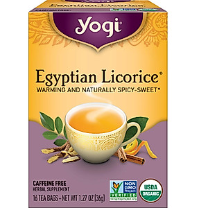 Yogi Tea Egyptian Licorice Tea - 16 Tea Bags per Pack (4 Packs) - Organic Licorice Tea Bags - Includes Licorice Root, Cinnamon Bark, Orange Peel, Ginger Root, Cardamom Pod & More