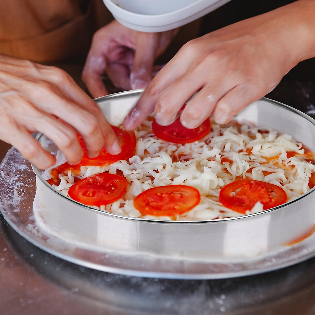 HANABASS Biscuit Cutter Metal Cookie Cutters 10inch Stainless Steel Muffin Rings, Pizza Ring, Round Egg Pancake Rings, Kitchen Baking Tools for Biscuits Donuts Making Cake Cutter Pastry Cutter