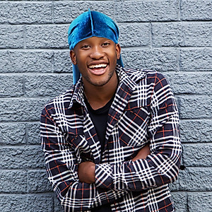 12 Pieces Velvet Durags Caps Wide Strap Headwraps Long Tail Turban Beanies for 360 Wave Men Women (Multicoloured)