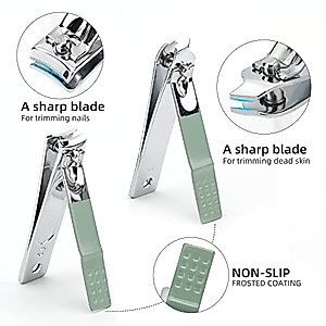 Professional Nail Clipper Pedicure Set，Manicure Set Personal Care, Nail Clipper Kit,Nail Tools with Luxurious Travel Case, Gifts for Men Women Family Friend,Green (7 Pieces)