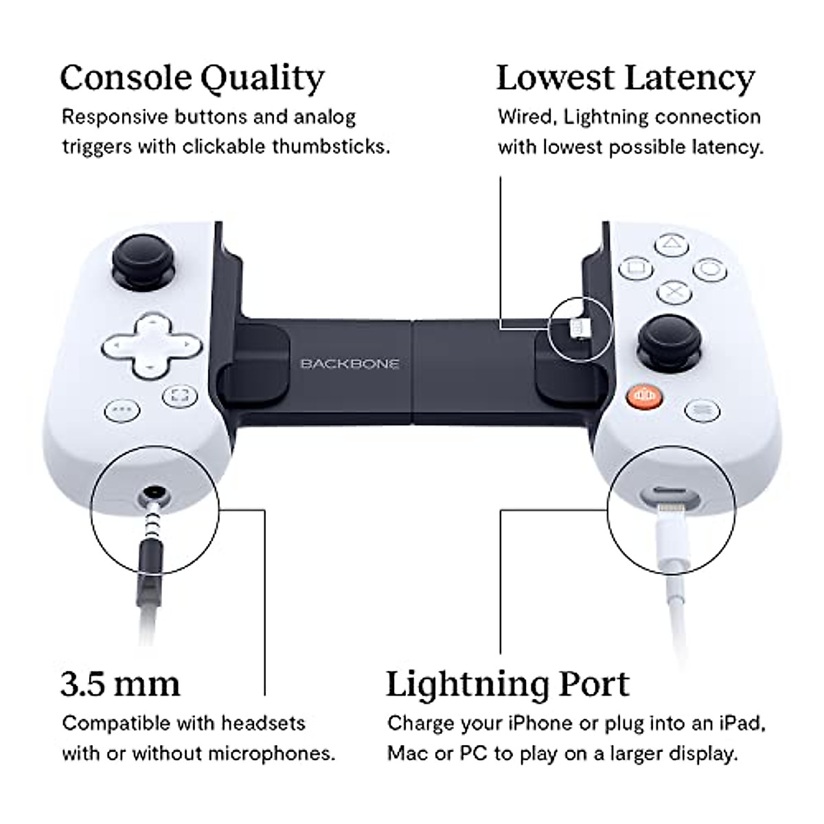 BACKBONE One Mobile Gaming Controller for iPhone [PlayStation Edition] - Enhance Your Gaming Experience on iPhone - Play PlayStation, Steam, Fortnite, Apex, Call of Duty, Genshin Impact & More