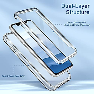 GAN Cheng Compatible with iPhone 11 Case 6.1" 2019 with Screen Protector, Shockproof TPU and Hard PC Cute Bling Glitter Sparkle Protective Case for Women & Girls - Clear Holographic Heart