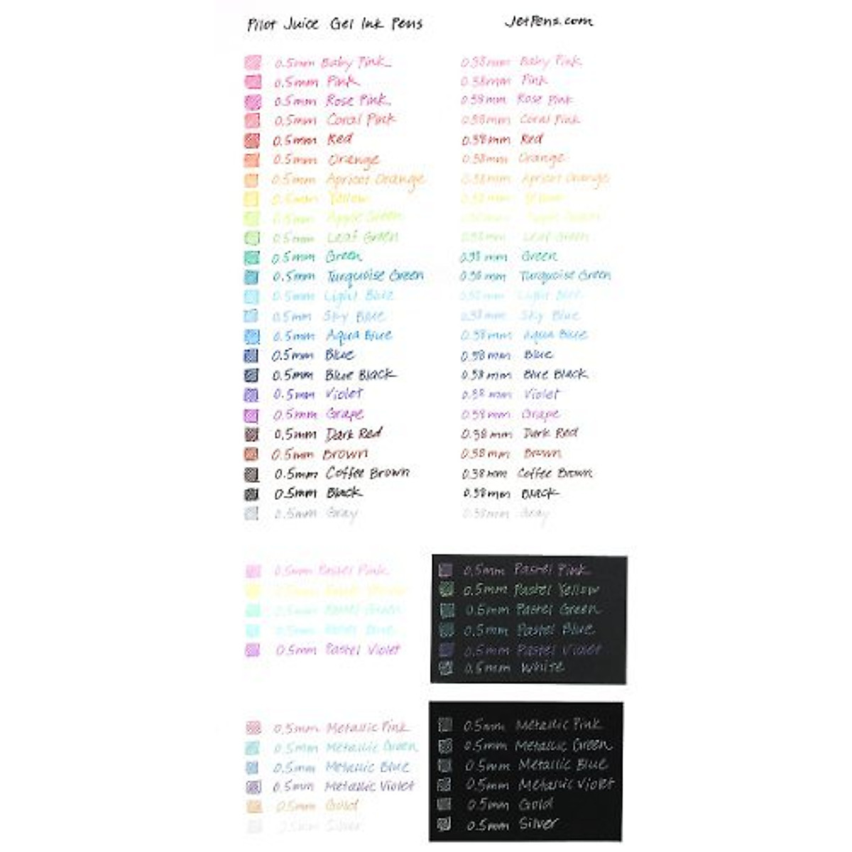 Pilot Juice 0.5mm Color Gel Ink Ballpoint Pen, Metallic Pink (LJU-10EF-MP)