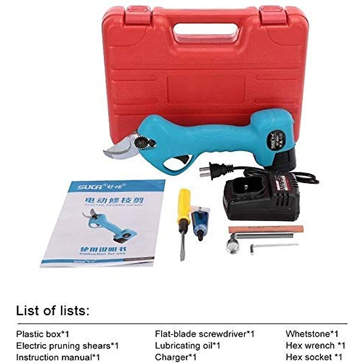 Professional Electric Pruning Shears Rechargeable Scisssors 16.8V Li-ion Battery Electric Cordless Electric Pruning Shears for Sharp Cutting Tool to Fruit Garden Every Family