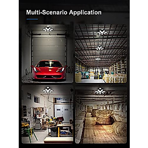 SEOBIOG 8-Pack LED Garage Lights, Ultra Bright 250W 25000LM Garage Lights Ceiling LED, 6500K Daylight Shop Light w/ 7 Panels, Light Bulbs for Garage, Workshop, Warehouse, Barn