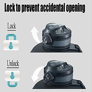 POPOACTI Sports Water Bottle, 63 Oz/1800mL, Leak Proof BPA Free Travel Outdoor For Men Women (Gradient_Black)