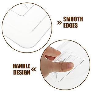 ABOOFAN Polycarbonate Hotel Pan Lids with Handle, 4pcs 1/6 Size Clear Acrylic Food Pan Lid Steam Table Pan Cover Food Storage Containers Covers for Restaurant Hotel
