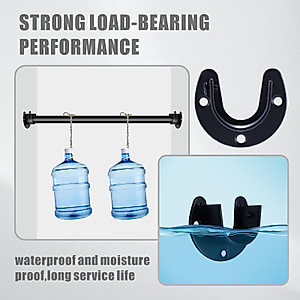 qieoyk 6 Packs Closet Rod Holders Stainless Steel Diameter 1 Inch Closet Pole Bracket U-Shaped with Screws Black Closet Rod Bracket Heavy Duty Flange Curtain Rod Holder