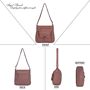 cross body bag purses for women Mini Shoulder Purses and Handbags Medium, Fashion Ladies PU Washed Leather Samll Black Purses