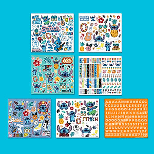 Fashion Angels Disney Stitch Color & Collage Design Set - 15 Colorable Lilo and Stitch Posters - Add Your Own Designs with 7 Included Sticker Sheets - Ages 8 and Up