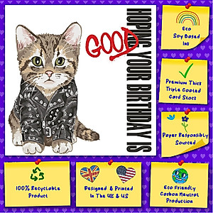 Cult Kitty - Hoping Your Birthday is Good - Cat birthday Card - Cat Owner Card - Funny Cats Birthday Card - Cat Lover Card - Cat Owner Birthday Card - Cat Birthday