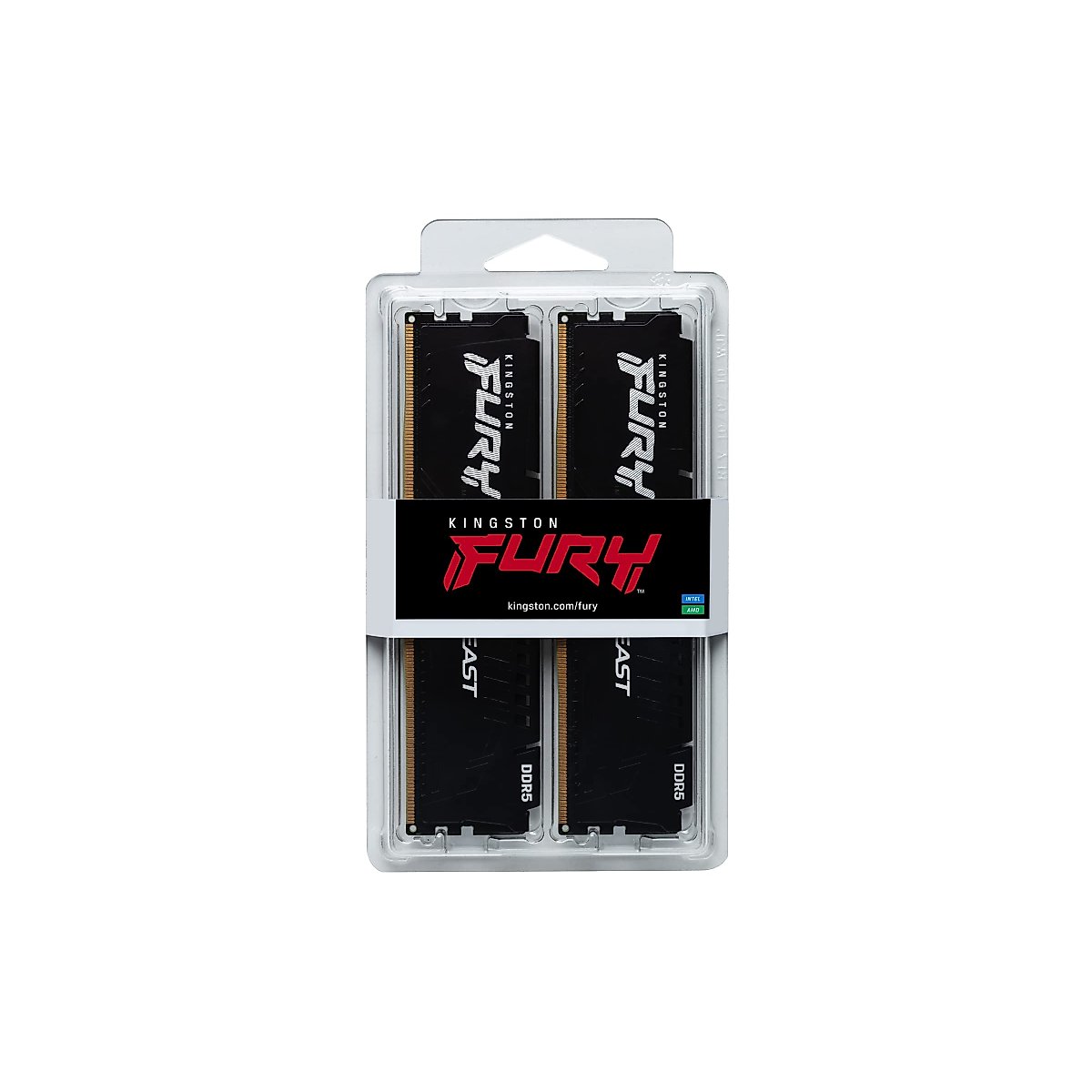 Kingston Fury Beast 32GB (2x16GB) 5600MT/s DDR5 CL40 DIMM (Kit of 2) Desktop Memory KF556C40BBK2-32