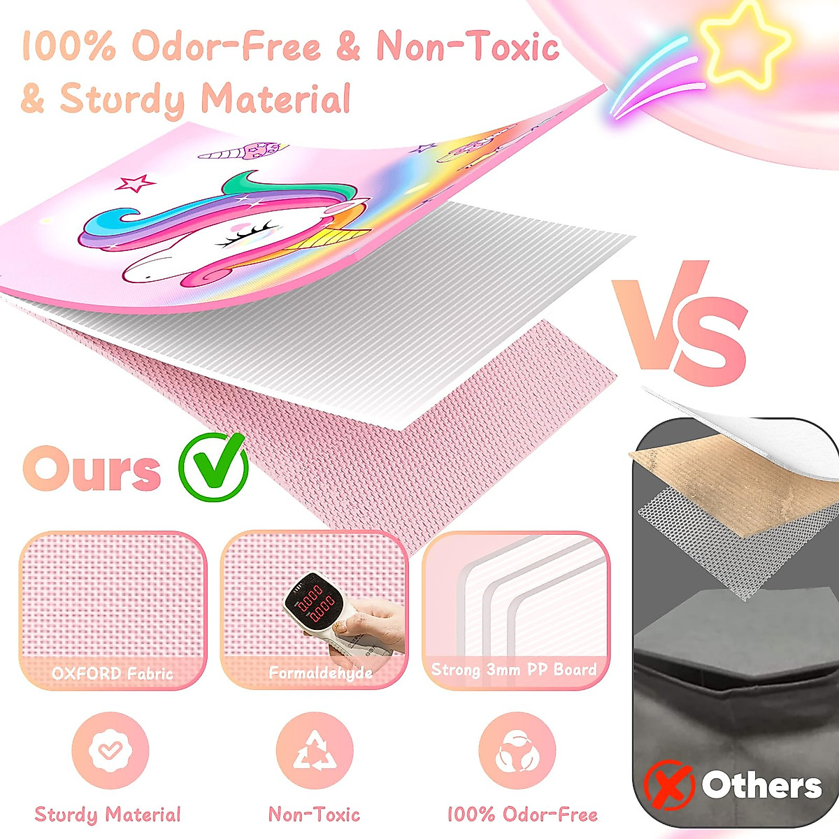 Mabahoo Extra Large Toy Chest, Collapsible Sturdy Toy Storage Organizer with Lids, 40"X14"X16" Large Kids Toy Box Chest, Kids Storage Boxes Bins Baskets for Girls, Boys, Kids, Nursery, Playroom, Pink