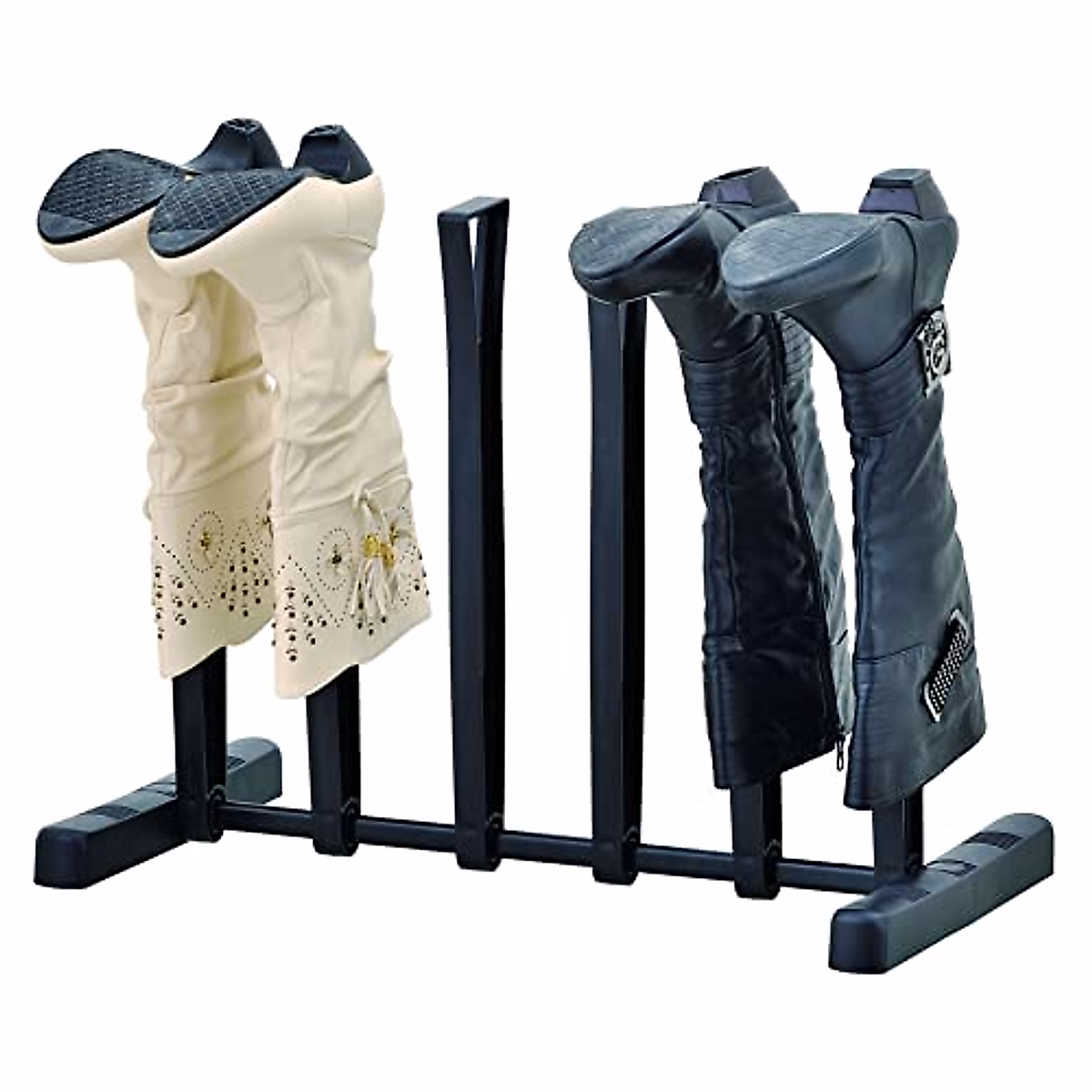 3-Pair Tall Boot Storage Holder & Shape Maintainer and Dry Rack Shoe Stand, Black by Madison Home Products