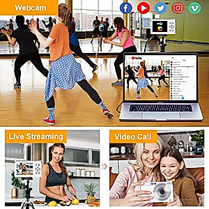 Digital Camera for Kids, Small Cameras for Teens, Portable Compact Camera for Photography, 1080P 50MP Autofocus Children Camera with 32GB SD Card, 2.88 Inch LCD Screen, 16x Digital Zoom (White)