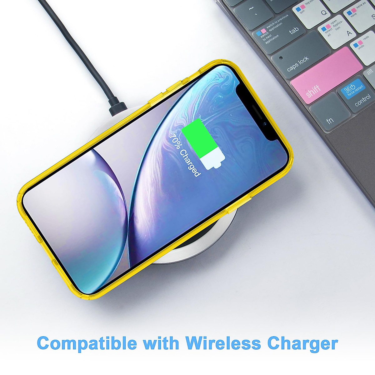 JJGoo Compatible with iPhone XR Case Clear Soft Transparent Shockproof Protective Slim Thin Bumper Phone Cover for XR, Yellow