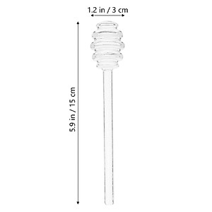 Tofficu 3Pcs Glass Honey Dipper Sticks, Clear Honey and Syrup Dippers, Reusable Honey Stirrer Stick Honey Jam Syrup Stirring Wand for Honey Jar Dispense Pot Jar Containers