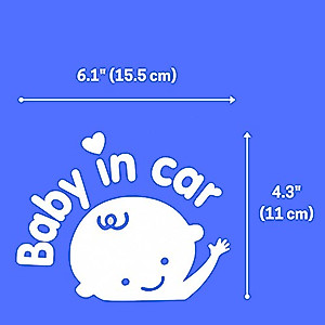 Baby on Board, Baby in Car, Car Window Decal Stickers - 3 Pack