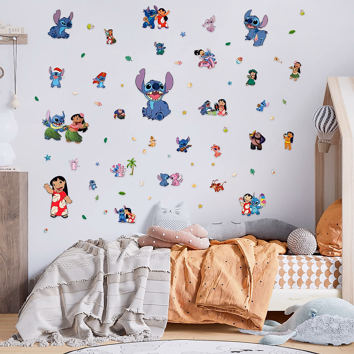 2 Sheets Cartoon Wall Decals, Large Removable Waterproof Peel and Stick Wall Stickers Ideal for Boys Girls Bedroom Bathroom Living Room Nursery Playroom Wall Decor