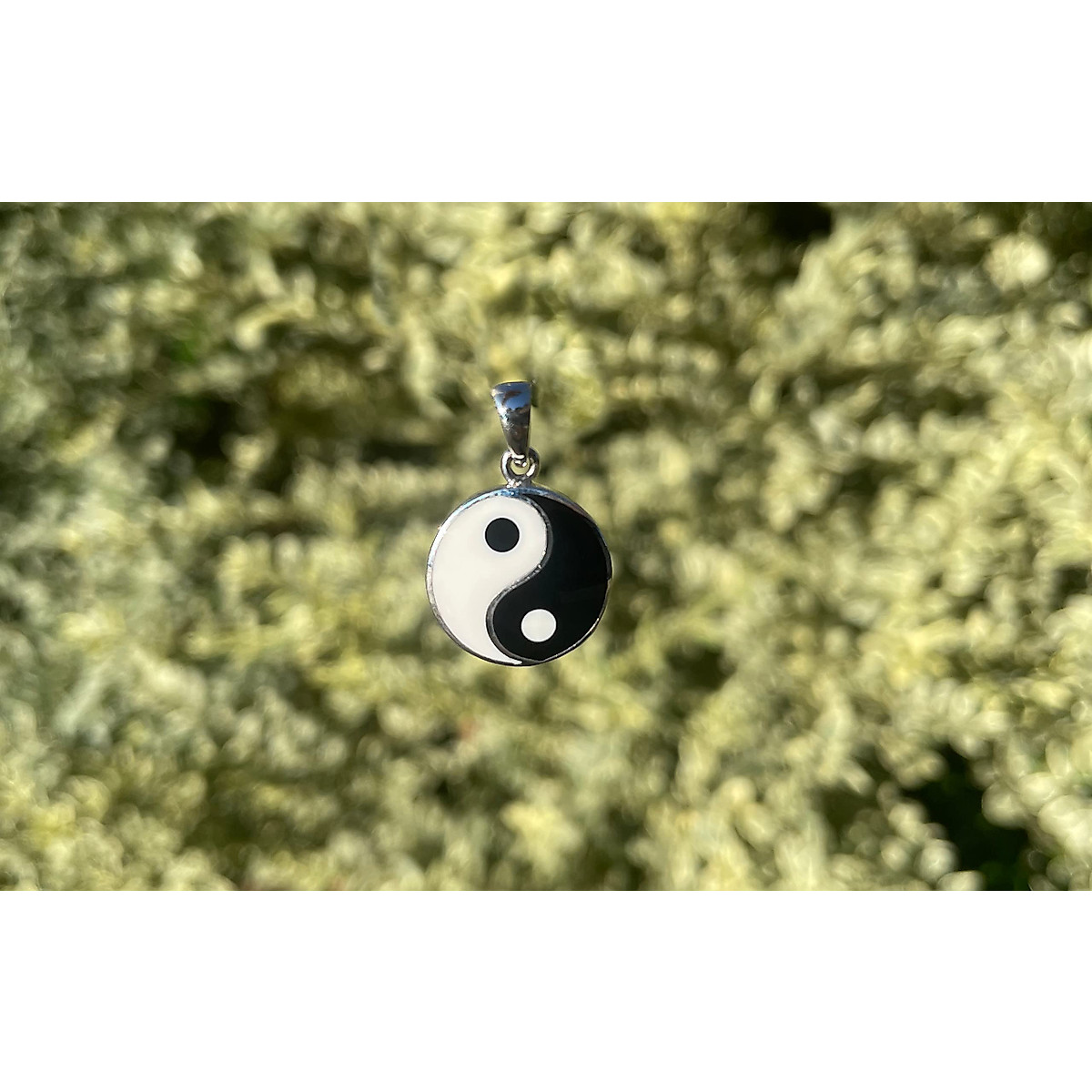 Jewelry Trends Sterling Silver Yin Yang Black and White Balance Symbol Tao Pendant