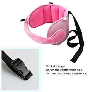 RUITASA Car Seat Head Support Band, Safety Car Seat Neck Relief, Adjustable Child Car Seat, Infants and Baby Head Support(Pink)