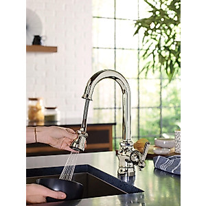 Moen S52003 Paterson One-Handle Pulldown Bar Faucet with Power Clean, Includes Interchangeable Handle, Chrome