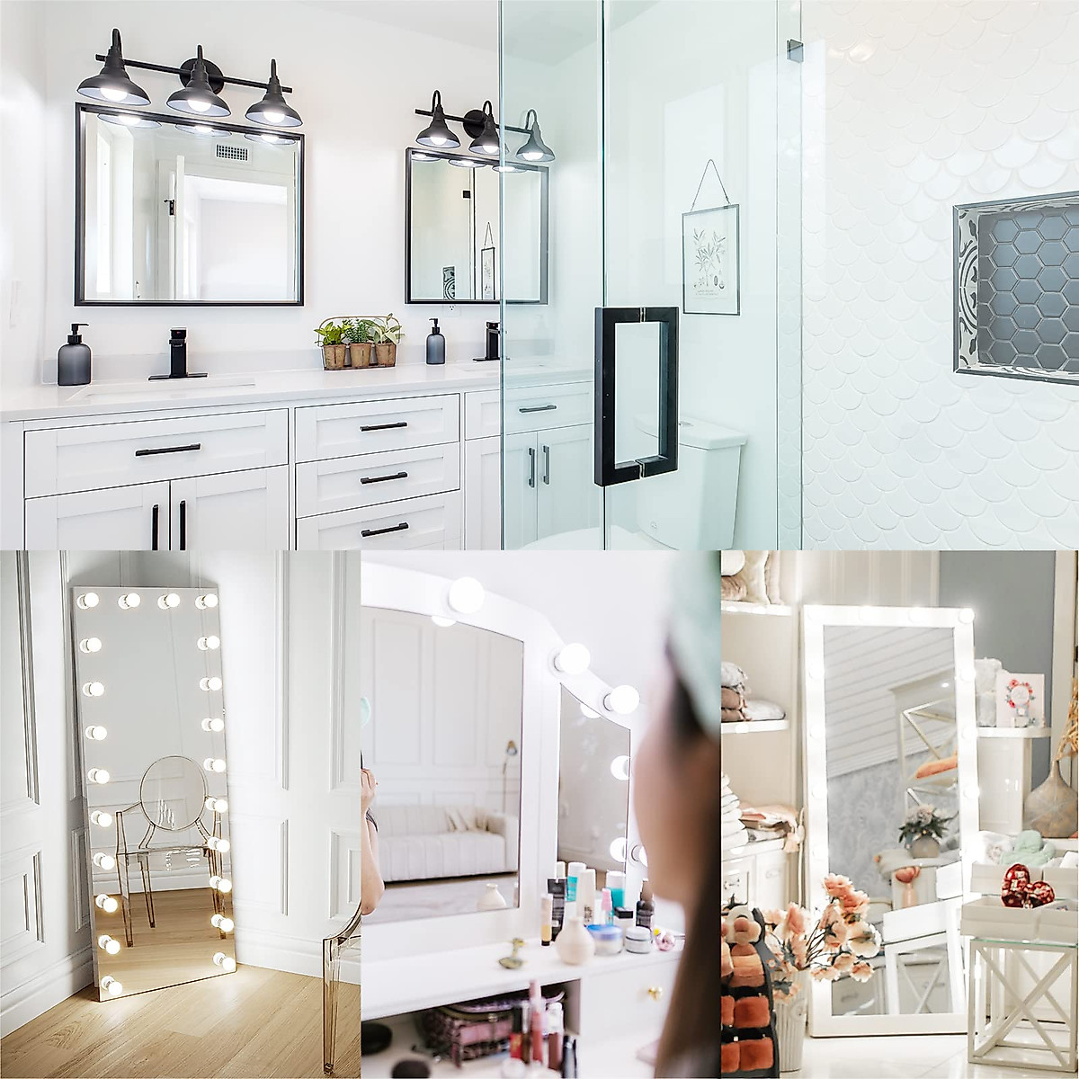 Marxlait 10 Pack Dimmable G25 Globe Light Bulbs LED, 6W=40W Replacement, Daylight White 5000K, E26 Medium Base, Ideal for Bathroom Vanity, Makeup Mirror or Sputnik Light, 120V, Round Light Bulbs