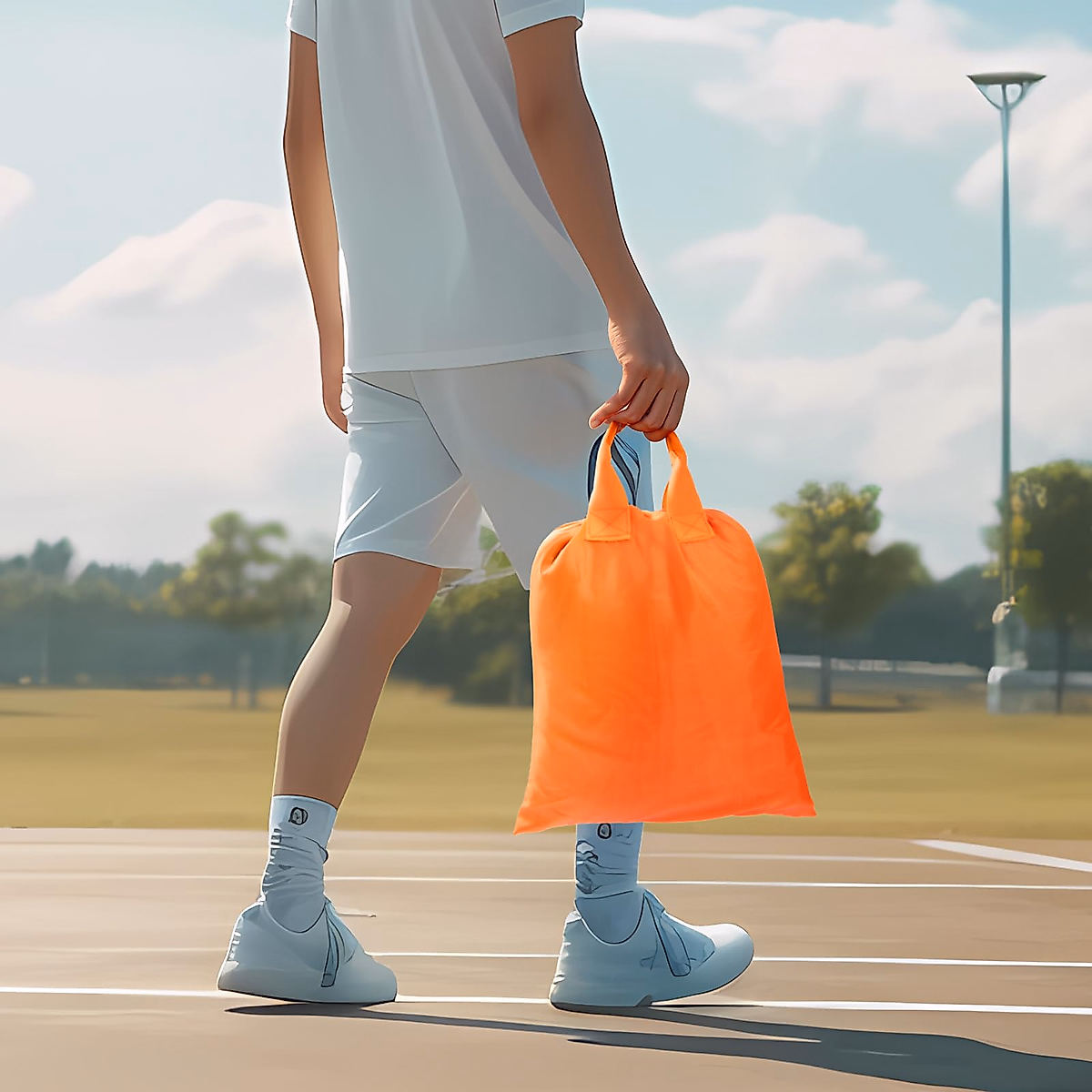 Professional Portable Pickleball Court Marking Kit for Outdoor & Indoor with Stainless Steel Shovel & Sand Bags for Sand or Tape | Pickleball Boundary Lines Set for Street, Parking Lot or Tennis Court