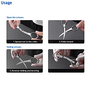 YVAOG Folding Scissors, Safe Portable Travel Mini Scissors, Stainless Steel Retractable Small Scissors for Home Office, Safe Portable Travel Scissors, 2 Piece Set