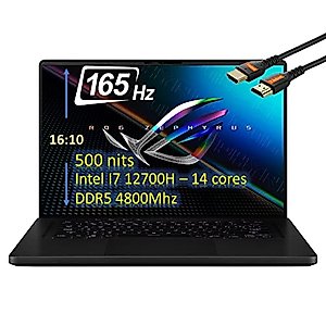 2022 Asus ROG Zephyrus 16'' FHD 165Hz Gaming Laptop-Intel Core i7-12700H (Beat i9-11900H), NVIDIA GeForce RTX 3060 (TGP 120W) - with HDMI (16GB DDR5 RAM