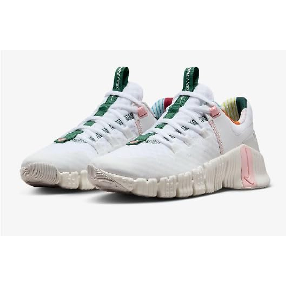 Nike Free Metcon 5 Women's Workout Shoes (White/Sail/Fir/Pink Bloom FN8920-161, US Footwear Size System, Adult, Women, Numeric, Medium, 6)