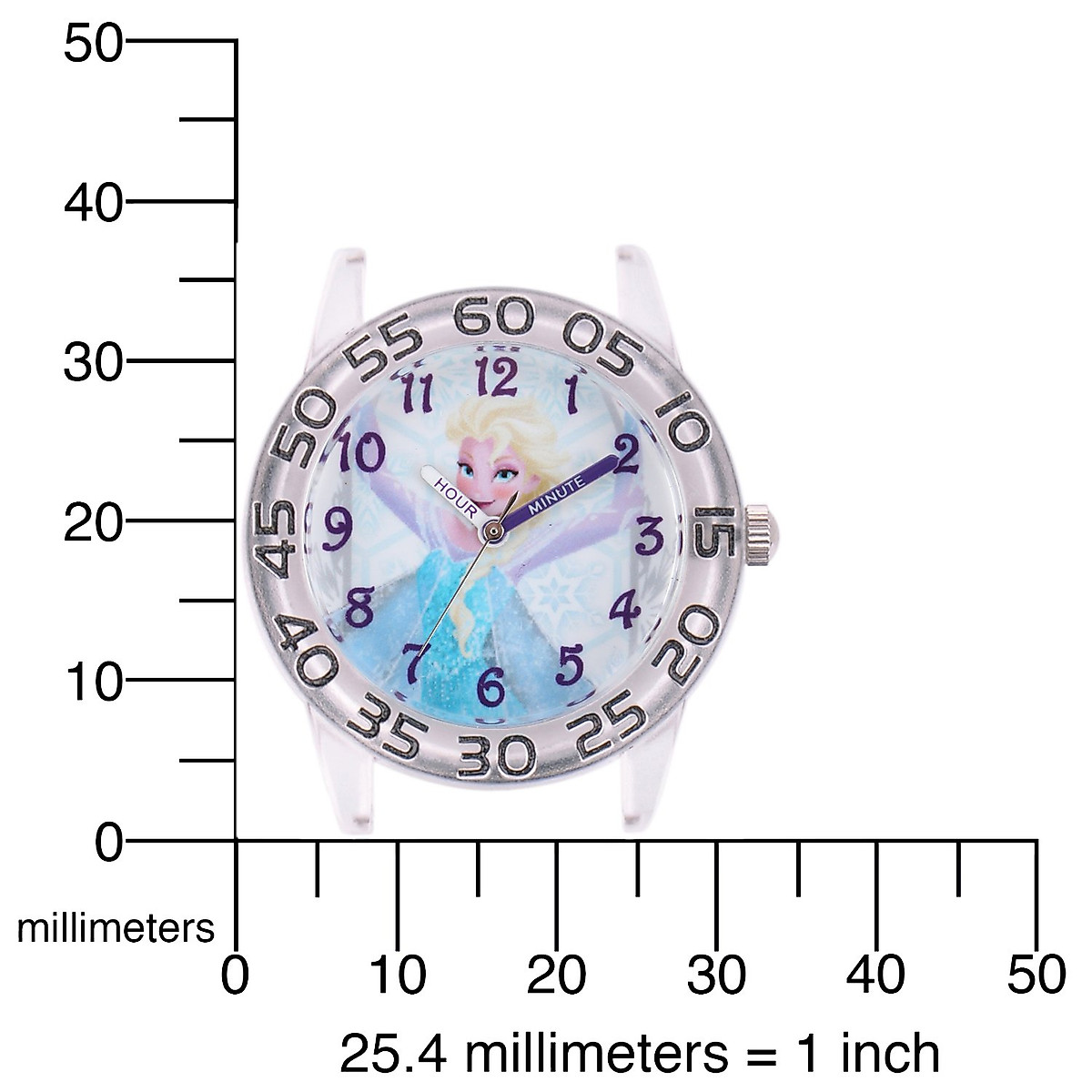 Disney Frozen Kids' Plastic Time Teacher Analog Quartz Nylon Strap Watch