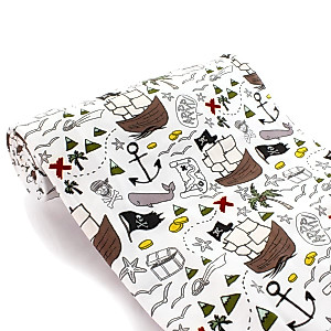 Ahoy Matey Pirates DBP Fabric - Double Brushed Polyester 4 Way Stretch - 1/2 yard