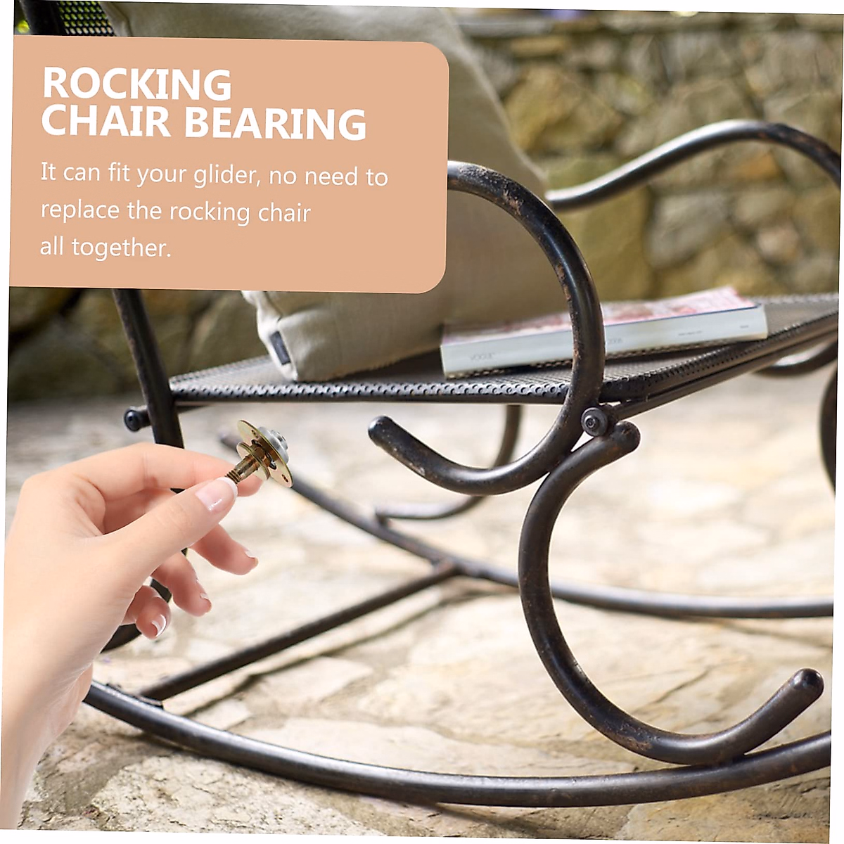 VINTORKY 4pcs Rocking Chair Bearing Rocking Chair Part Mechanic Accessories Mxmm Bearing Chair Linkage Threaded Bearing Furniture Connecting Fitting Iron Office Mechanical Screw