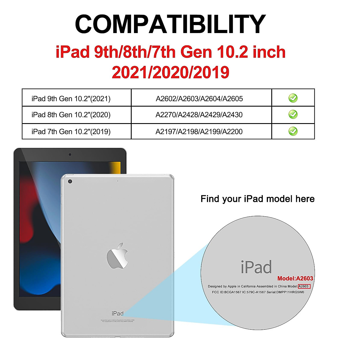 RUGGYCASE iPad 10.2 inch Case, Heavy Duty Shockproof iPad 9th/8th/7th Generation Case with Screen Protector - iPad Hard Shell Case for 9th Generation (Black)…