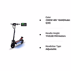 Recherclie Snow Electric Kick Scooter for Adults - 2500W Motor, Up to 30 MPH & 37 Miles, 48V/16AH, 11'' Heavy Duty Vacuum Off-Road Tire, Hydraulic disc Braking, Adult Electric Scooter Without Seat